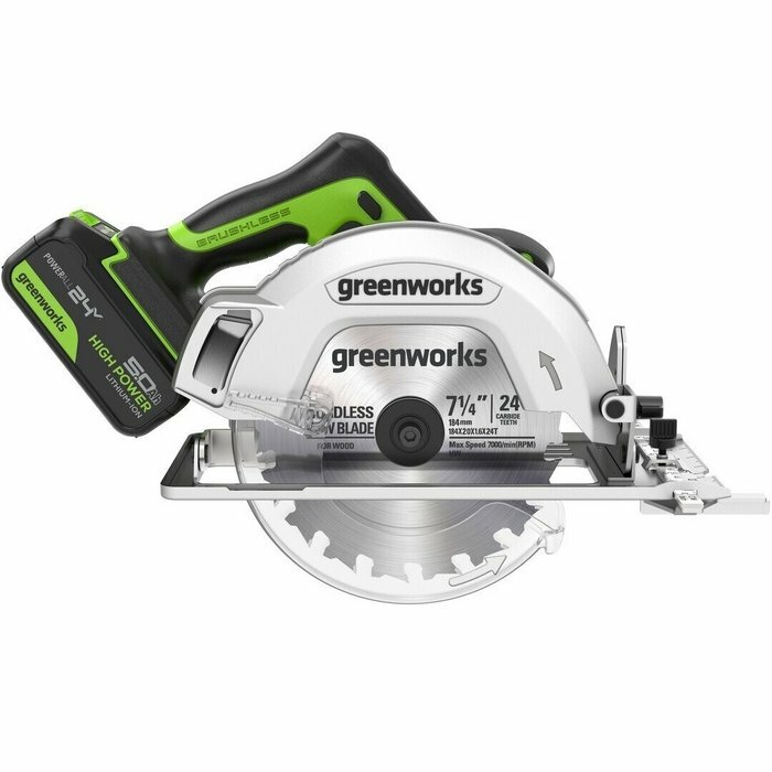 Пила дисковая аккумуляторная GREENWORKS GD24CSK5