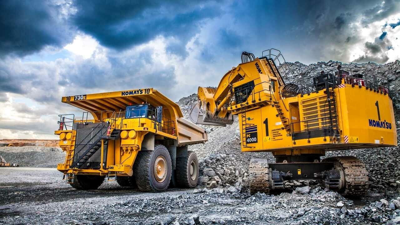 Картина на холсте 110x60 LinxOne "Открытая разработка карьер" интерьерная для дома / на стену / на кухню / с подрамником