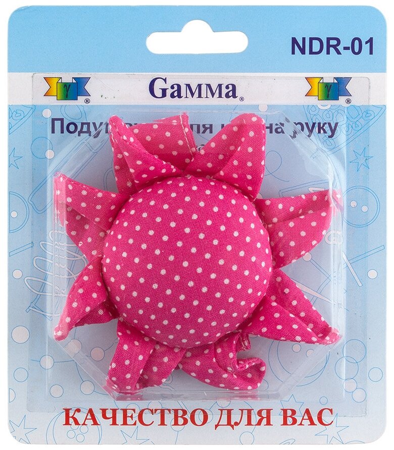 Товары для шитья Gamma Подушечка для игл на руку NDR-01 9 см в блистере "цветок"