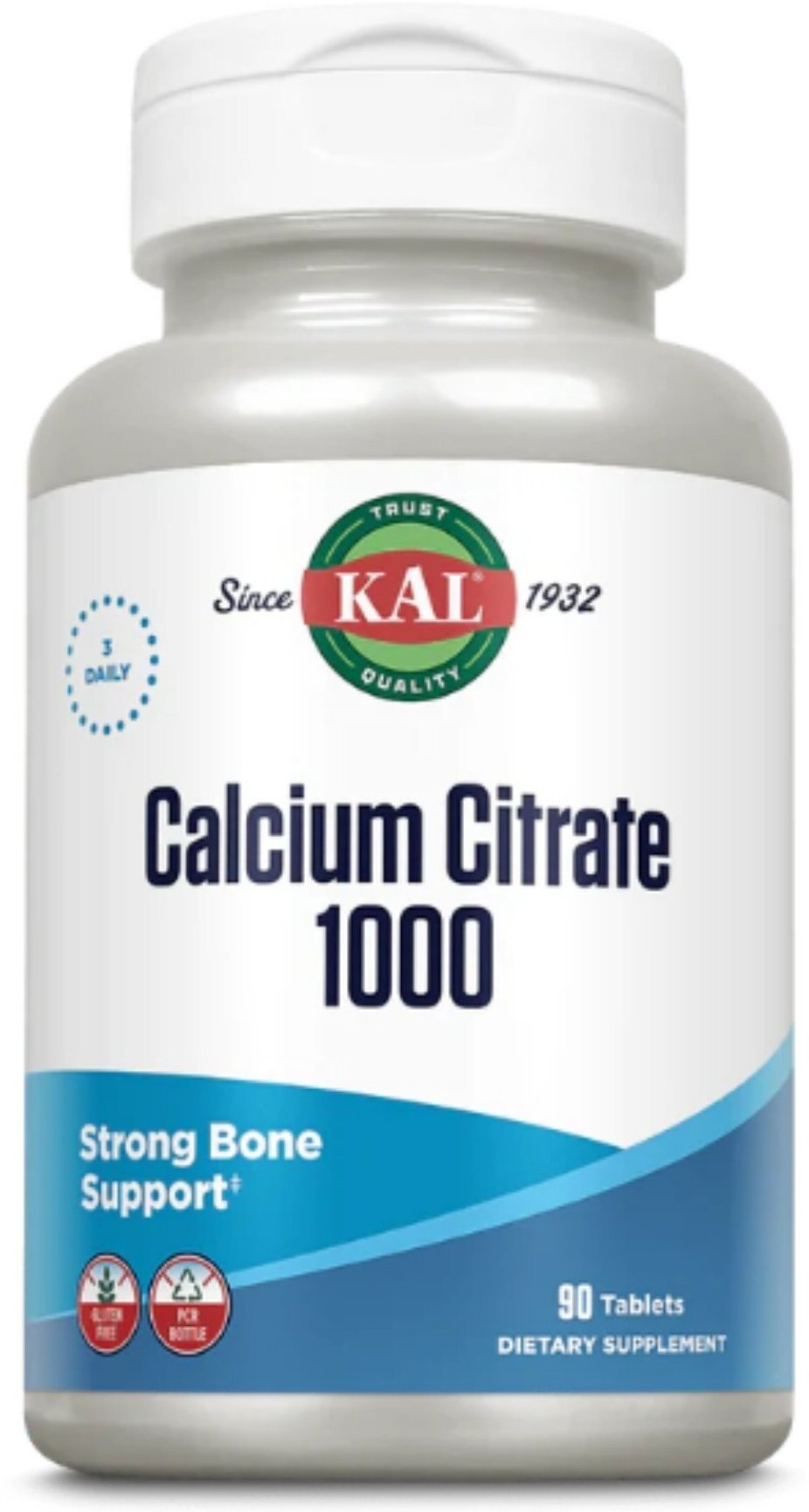 Таблетки KAL Calcium Citrate 1000, 1000 мг, 90 шт.