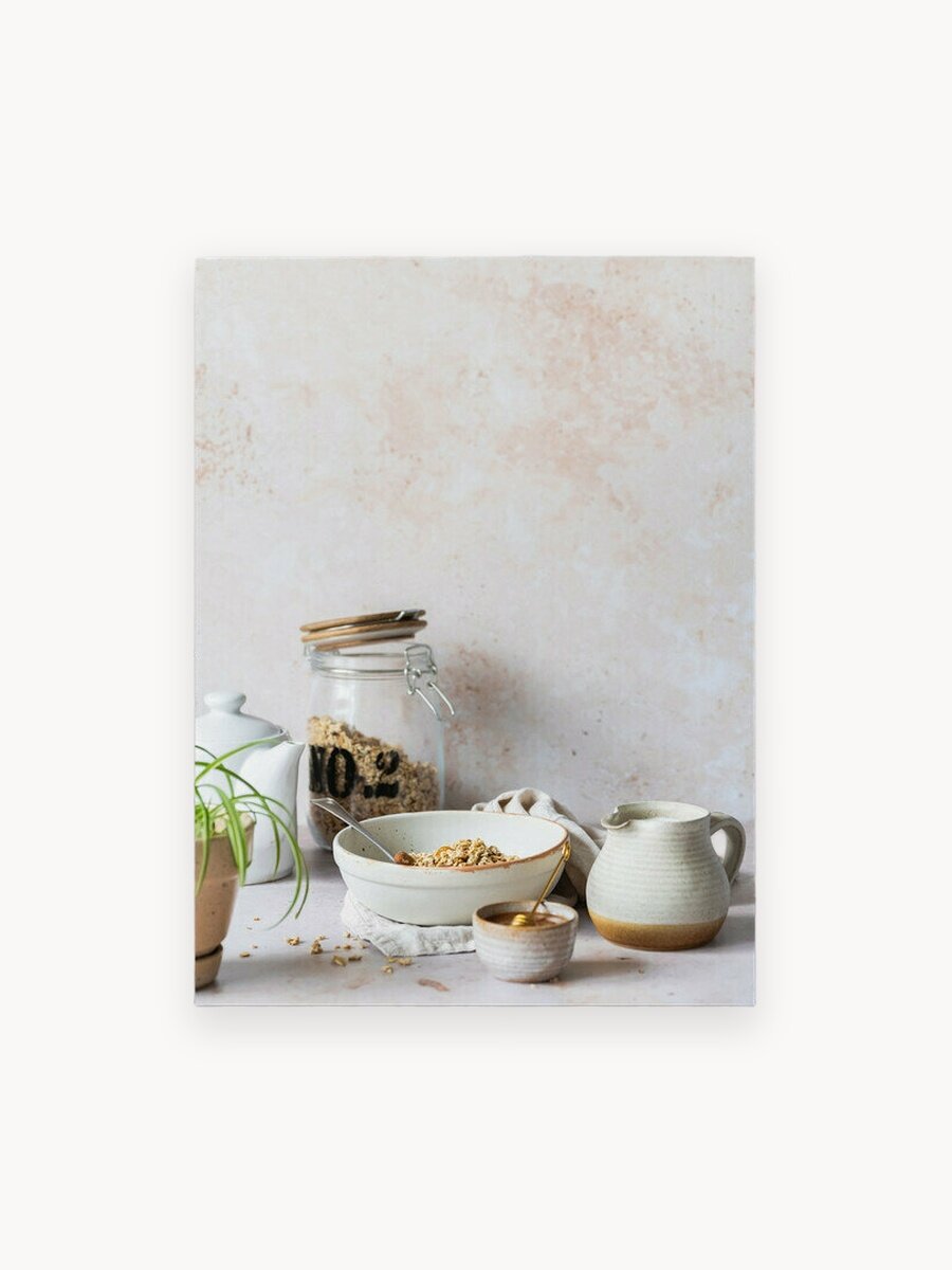 Интерьерная картина на холсте "Эстетическая сервировка" для кухни, кафе и ресторанов, размер 22x30 см