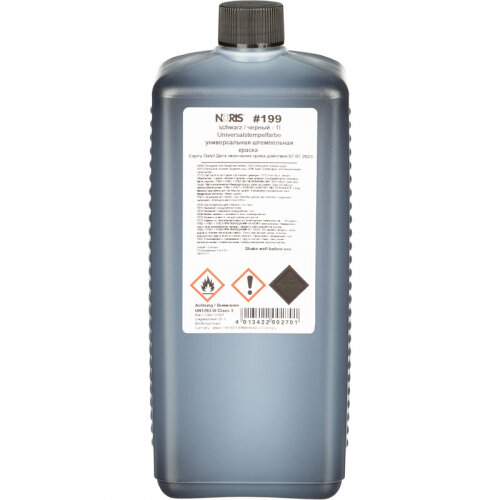 Краска штемпельная Multipack универс. 199Еч пласт, камень, резина, фольга чёрная 1л Герм