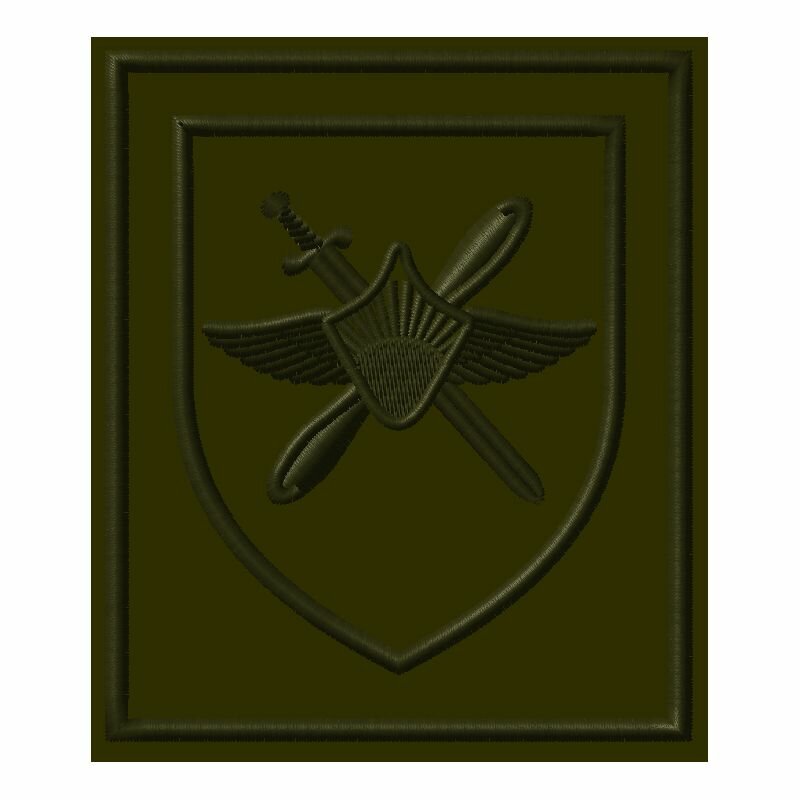Шеврон в/ч 42838, полевой. С липучкой. Размер 85x100 мм по вышивке.