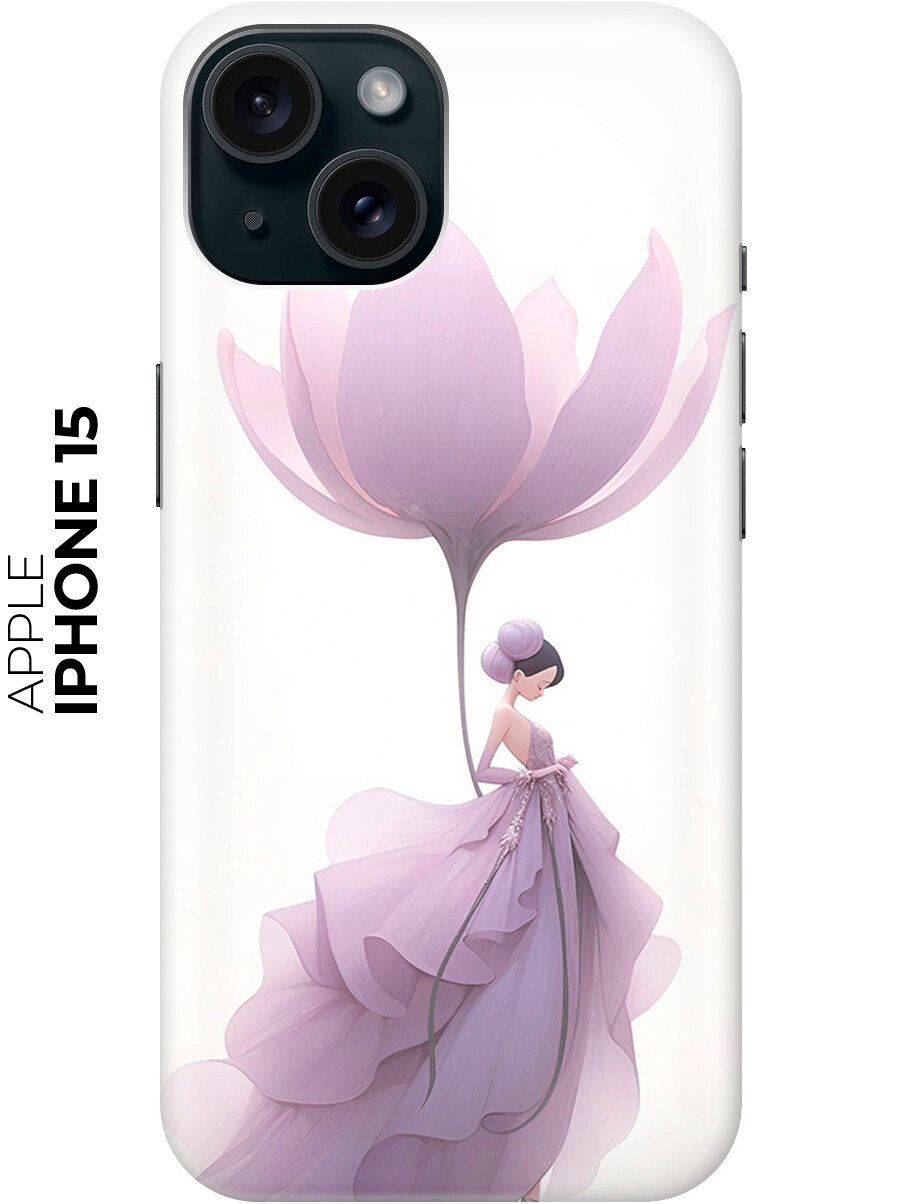 Силиконовый чехол на Apple iPhone 15 / Эпл Айфон 15 с рисунком "Цветочная девушка"
