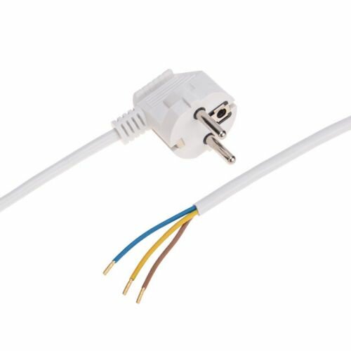 Сетевой шнур Rexant с вилкой, ПВС 3х0.75 кв. мм, 1.5 м, медь, белый