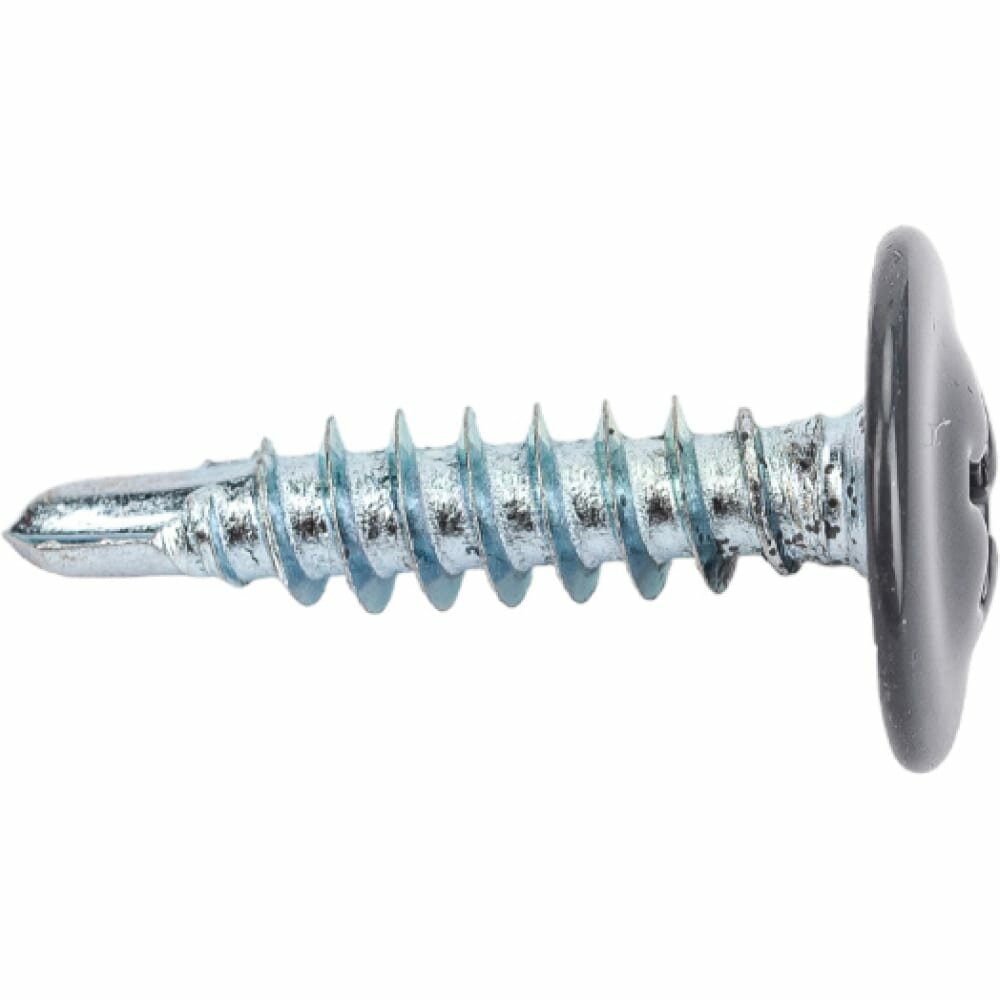 Саморез с прессшайбой и сверлом качественный крепеж 4,2/19 RAL7024 серый графит (250 шт.)