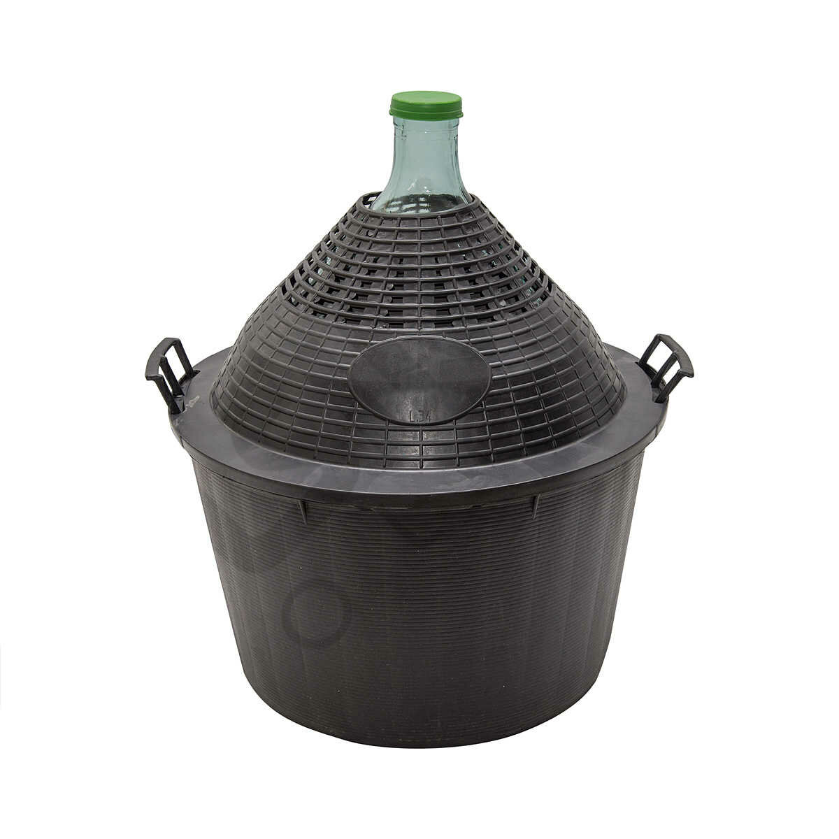 Бутыль стеклянная 34 л, с узким горлом в корзине, для вина, для хранения или транспортировки