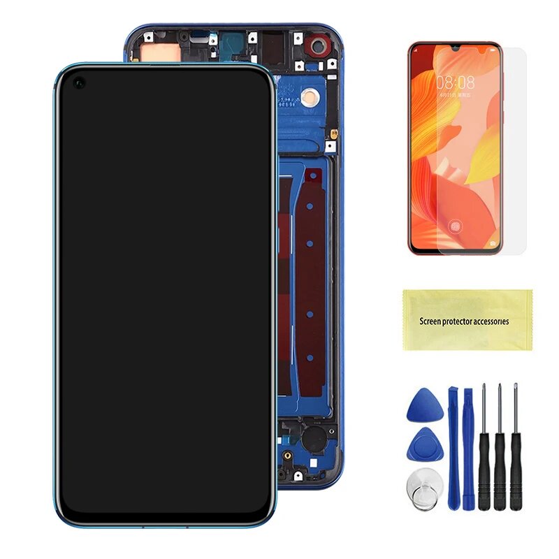6,4-дюймовый ЖК-дисплей для Honor V20 View 20, ЖК-дисплей с цифровым Blue With Frame