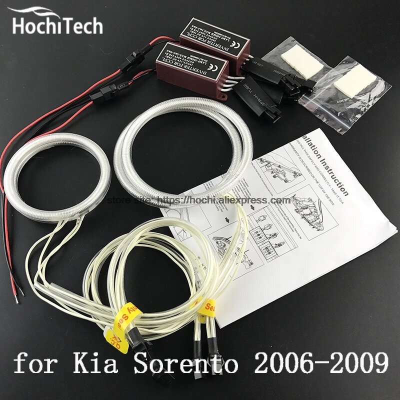 Фара HochiTech ccfl «ангельские глазки» белая 6000k Кольца ccfl для Kia Sorento 2006 2007 2008 2009