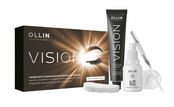Ollin Professional Vision Набор для окрашивания бровей и ресниц Светло-коричневый