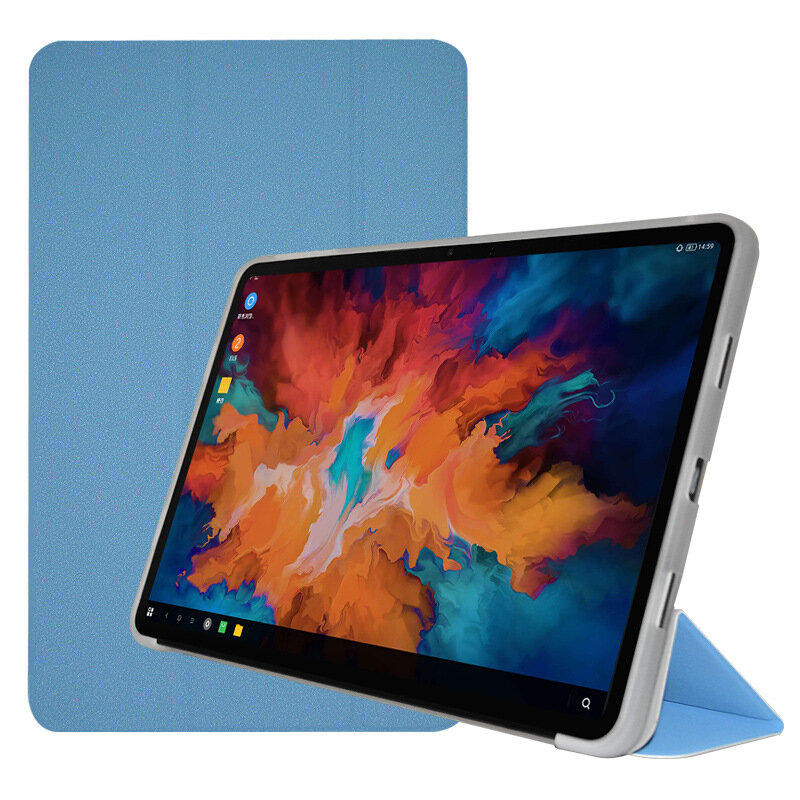 Чехол-обложка MyPads для Teclast T60 ультратонкий, трансформируется в подставку, автоблокировка экрана пластиковый голубой MyPads