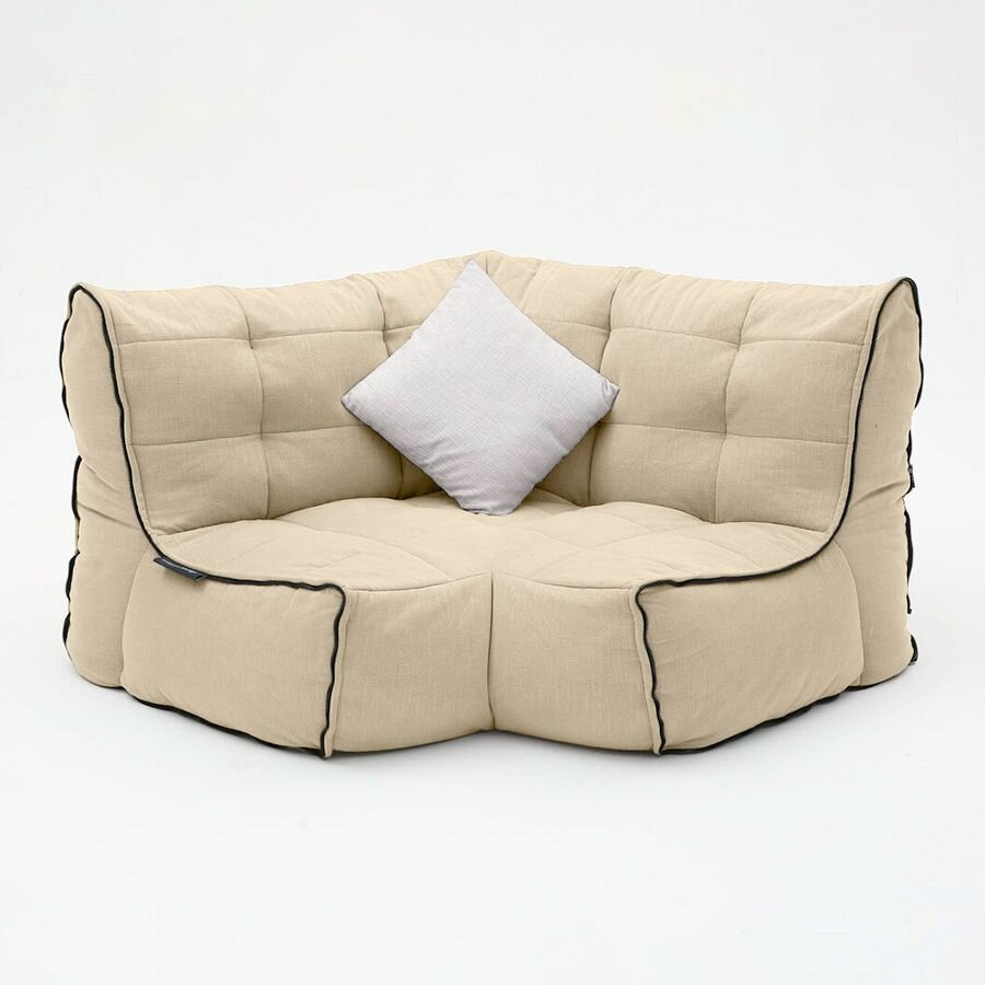 Угловая секция для модульного дивана Twin Modular Corner - Eco Weave (шенилл, бежевый) - возможность собрать диван под свой размер