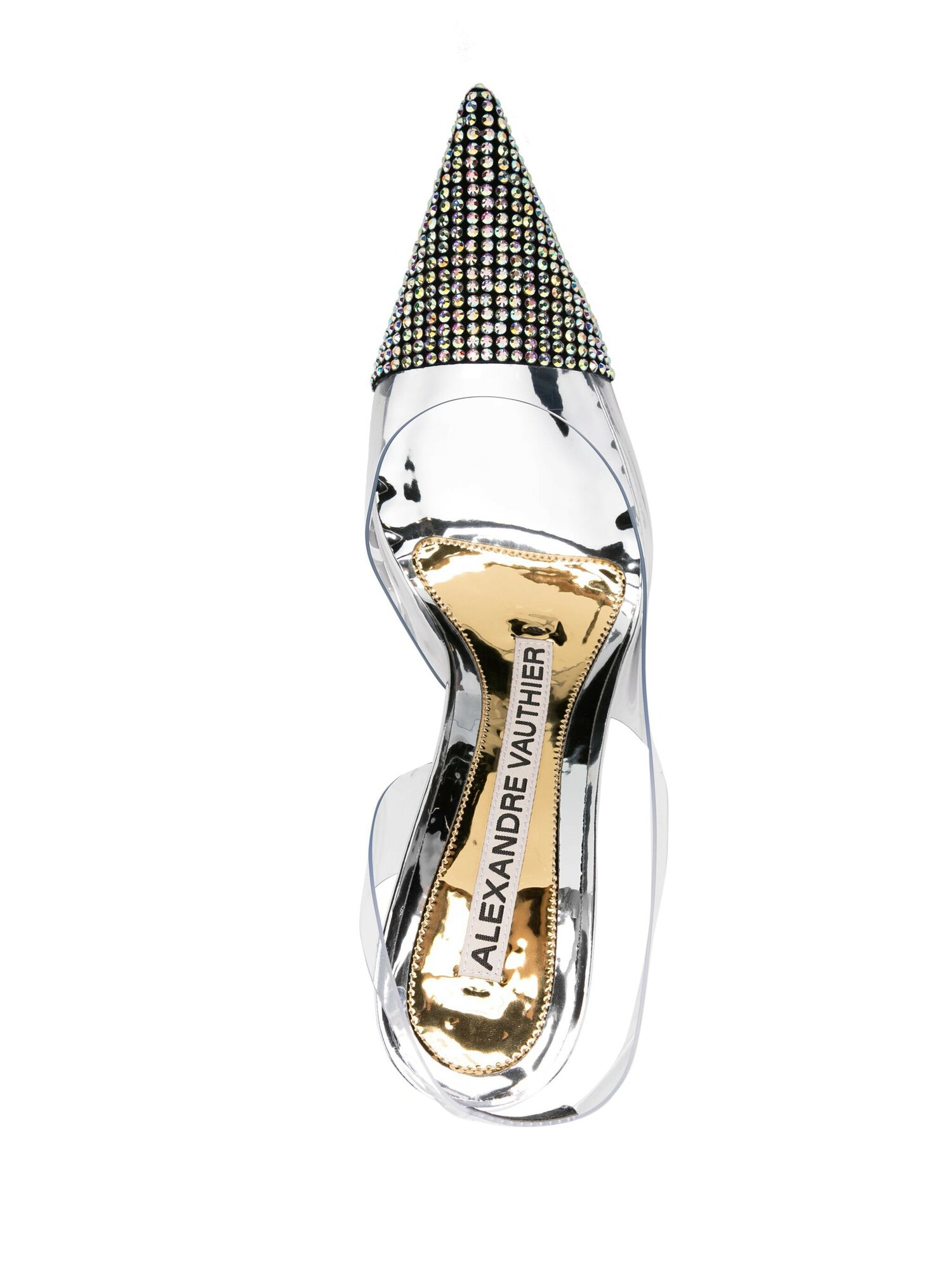 Туфли Alexandre Vauthier Amber Ghost 100, размер 37,5, серебристый/красный — фото 1