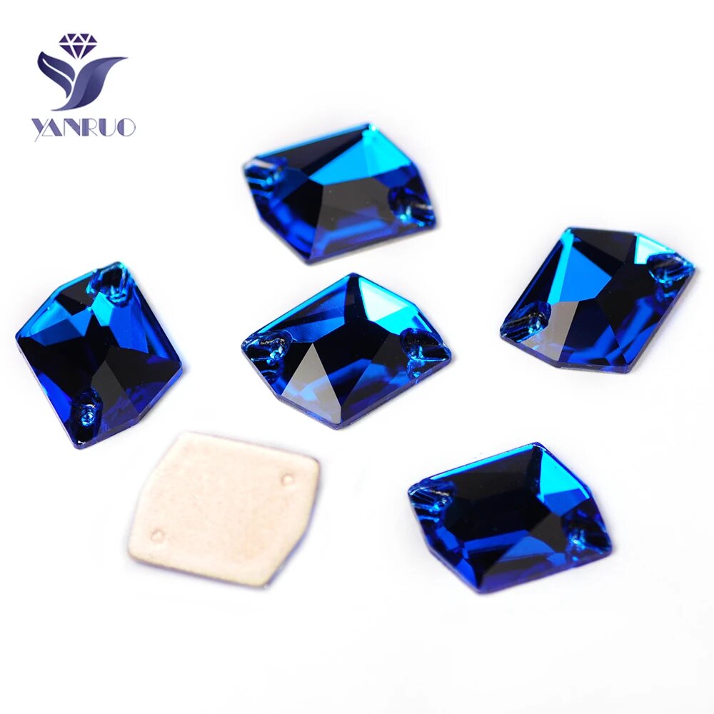 Стразы YANRUO 3265, 21x27mm, 6Pcs, Capri Blue