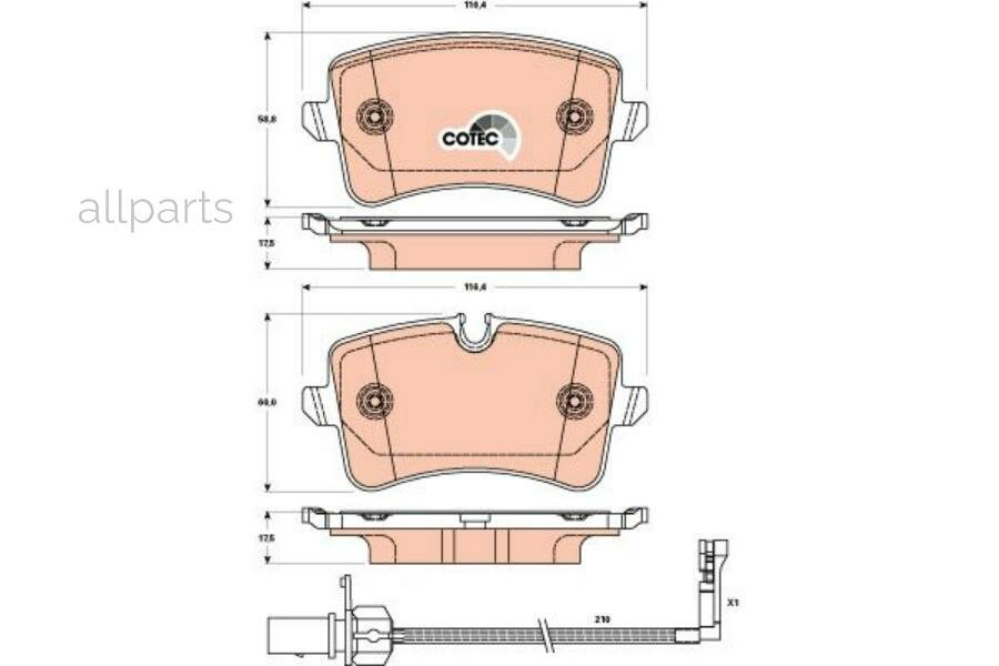 ZF RUSSIA GDB1902 ZFR Колодки тормозные AUDI A6 11-/A7 10- задние с датч.