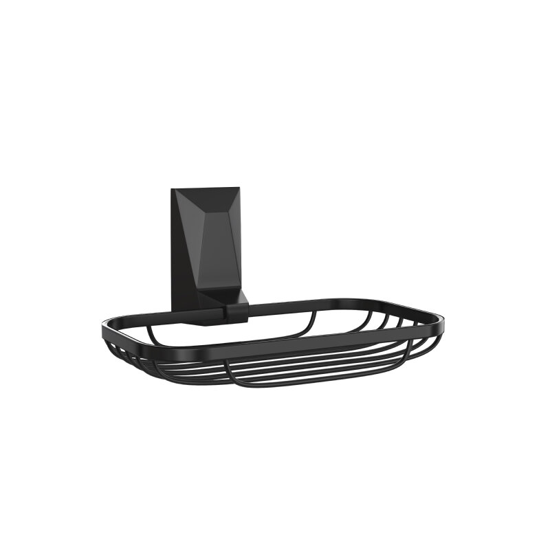 Мыльница Kleber "ICE", овальная, черная, настенная, решетчатая, 1 шт.