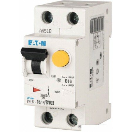 Дифференциальный автомат Eaton PFL6 1P+N 20А 30мА B 6кА 2М 286432