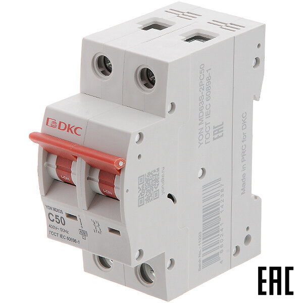Автоматический выключатель YON max MD63S-2PC50 50А/2п/ 4,5кА на Din-рейку ДКС