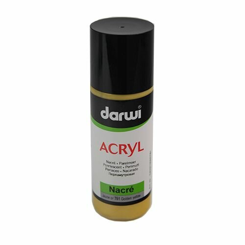 DA0210080 Краска акриловая для декоративных работ, перламутровая, 80мл, Darwi Nacre (751 желто-золотой)