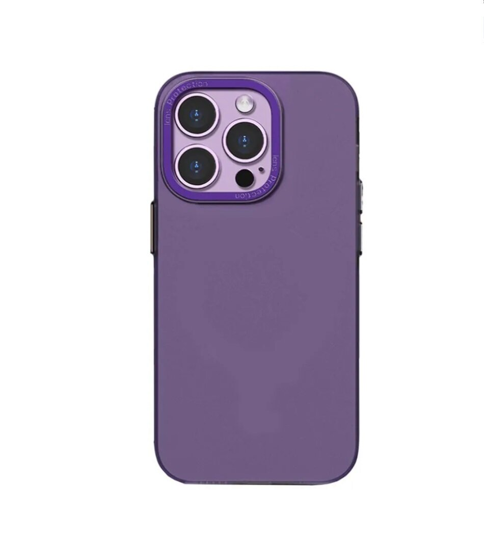 Чехол для iPhone 14 Pro 6.1", Recci Glaze Series с металлической защитой камер, Матовый, Deep Purple