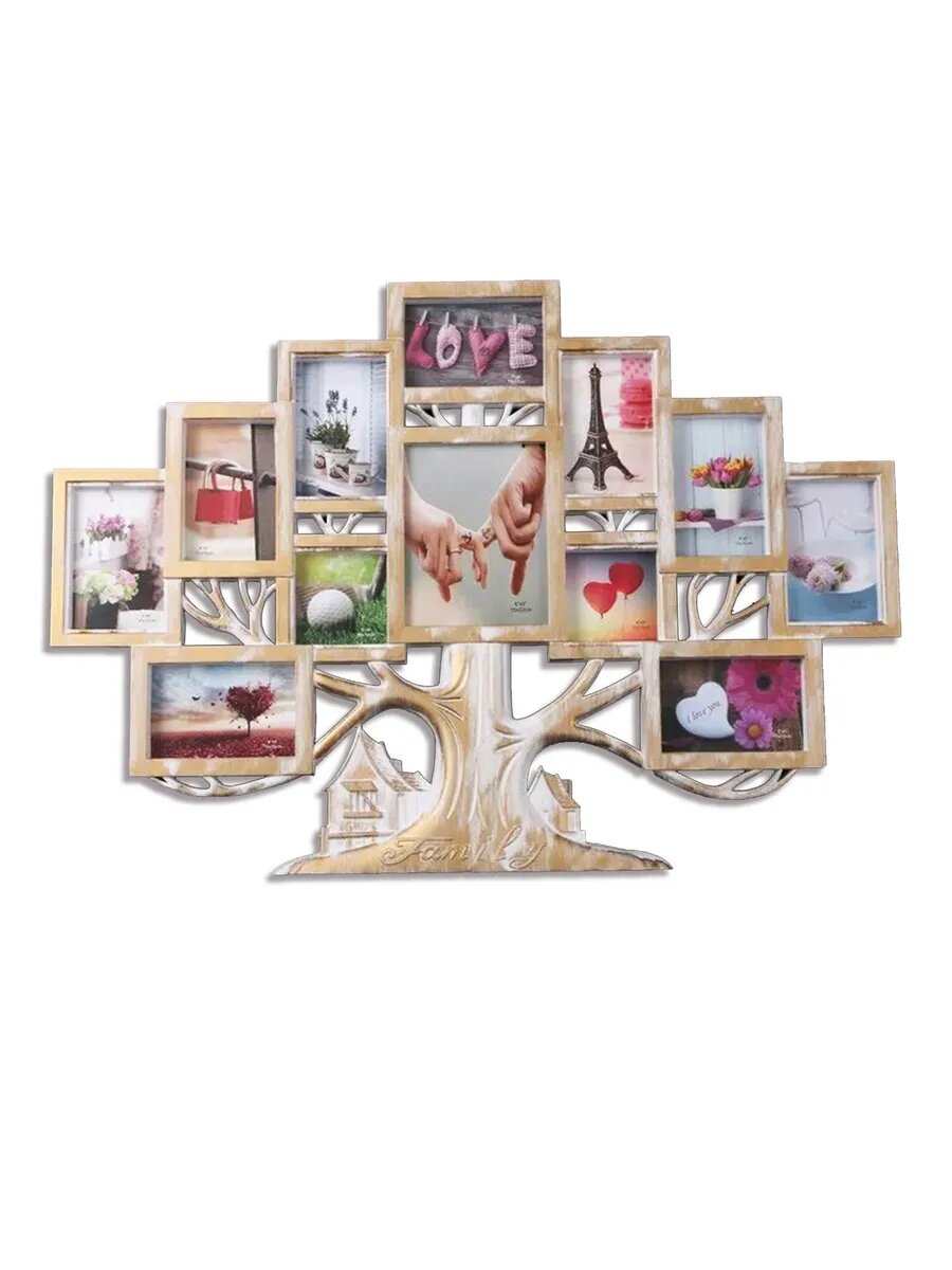 Фоторамка коллаж семейная "Дерево" 12 фото. Kubanstar