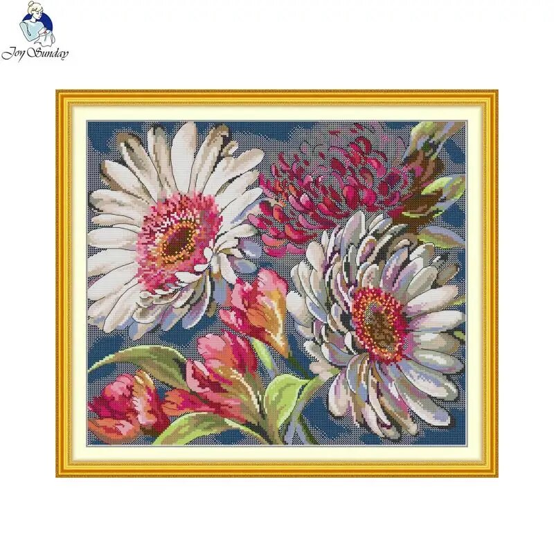 Joy Sunday, вышивка крестом, подсолнух, полный комплект 14CT White Cloth