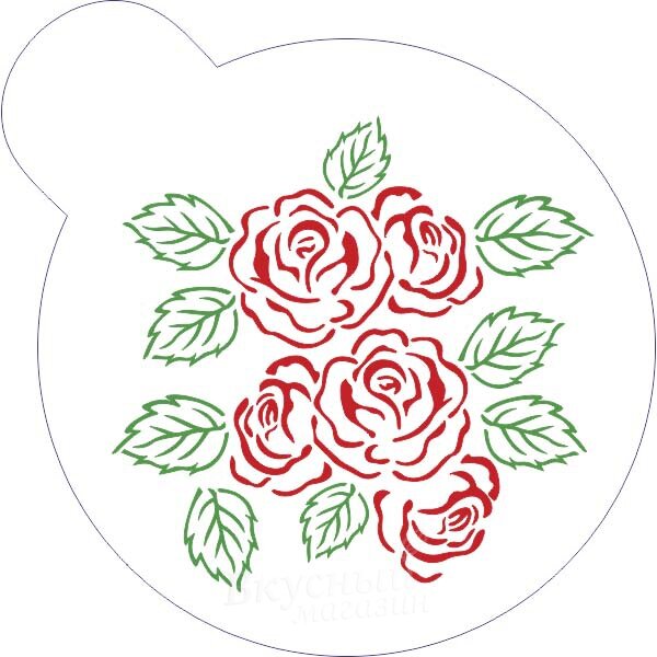 Трафарет для мастики/марципана Розы М254 (Набор из 6 шт.)