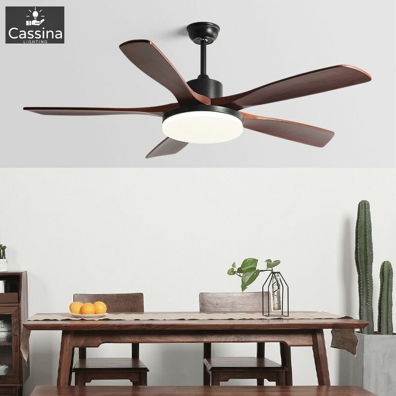 Светодиодная люстра потолочная подвесная свет, Потолочный вентилятор. Деревянный Вентилятор.