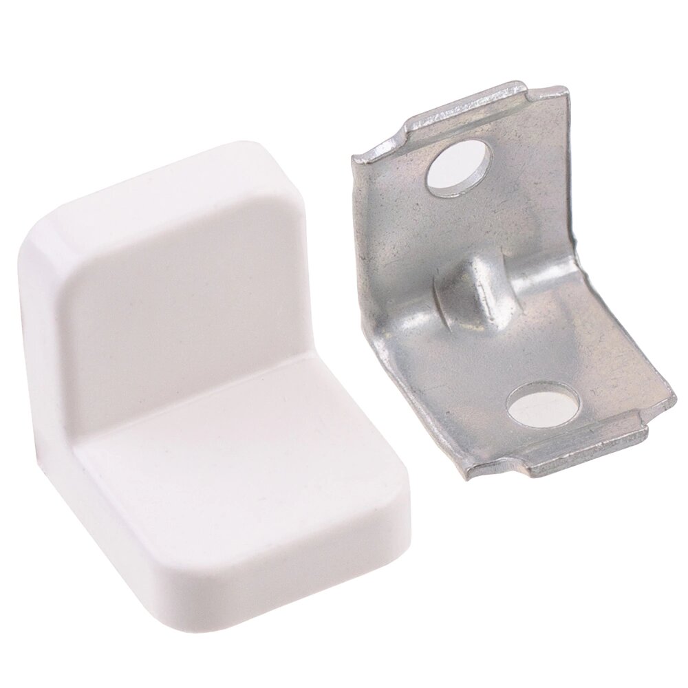 Уголки мебельные Element, с декоративной накладкой, 20х20х16 мм, белые, 4 шт