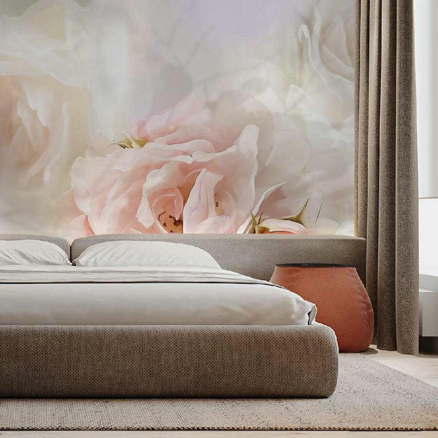 Фотообои Розы флюид арт 13-739-XL-Песок 270 x 500 см (ВхШ) Метровые, флизелиновые, влагостойкие обои MasterFresok