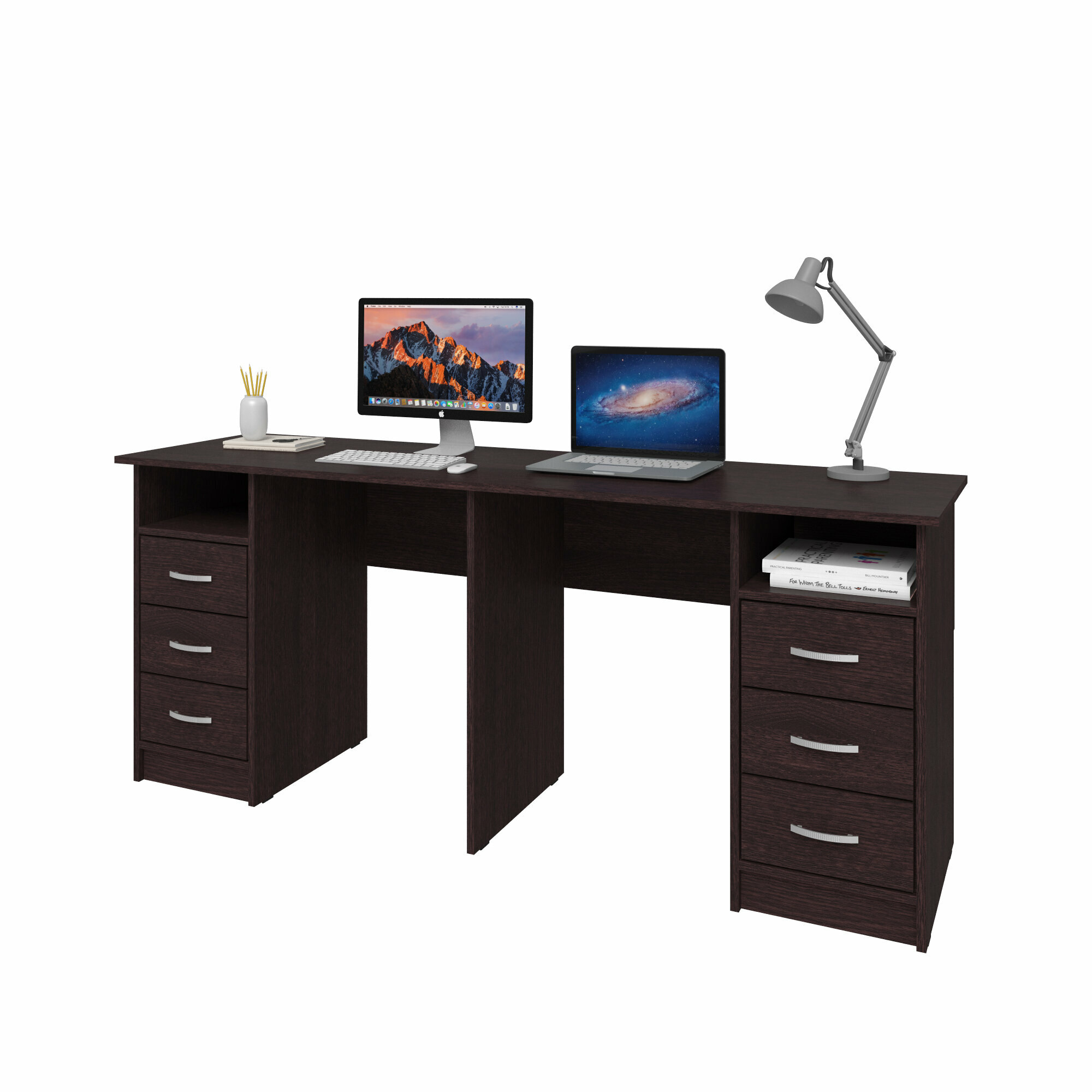 Стол письменный Хит-32, Ширина 180 см, Глубина 50 см, Высота 75 см, цвет: Венге