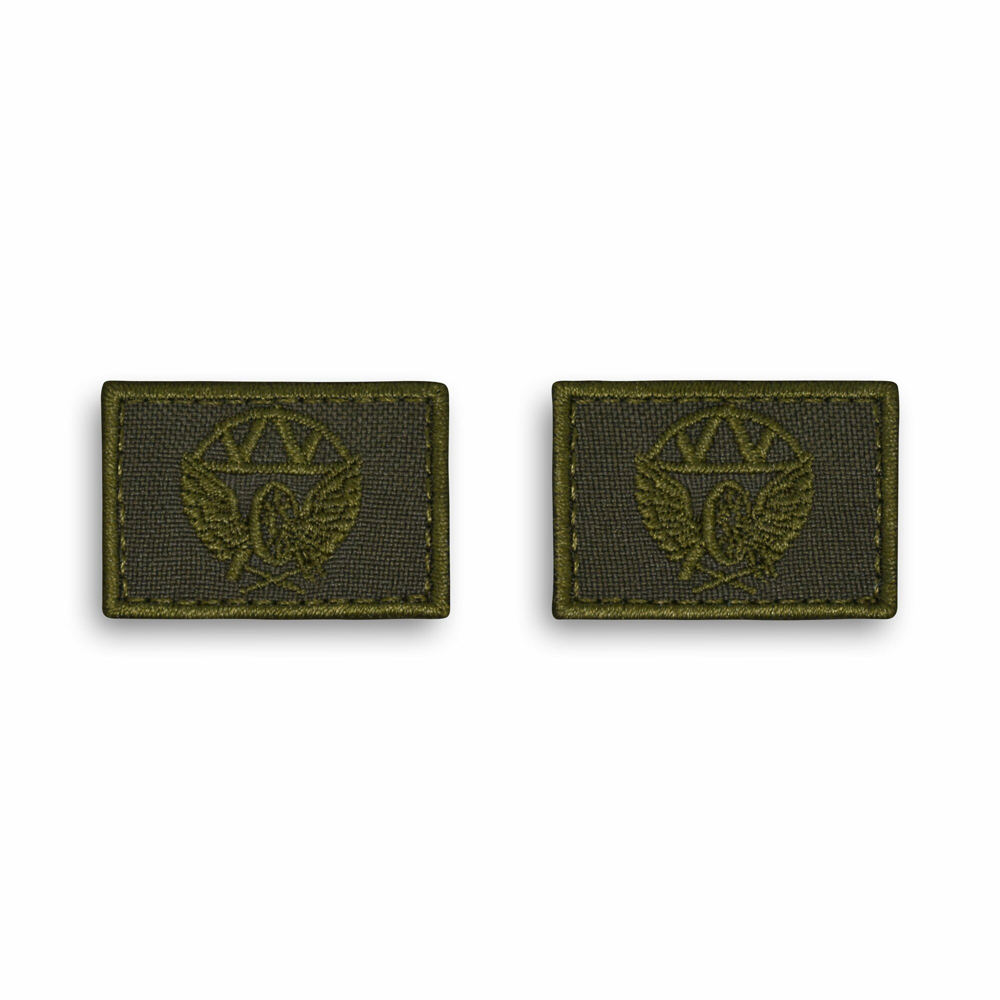 Петличные знаки (эмблемы, петлички) Железнодорожные войска (ЖДВ) полевые, 35х25мм