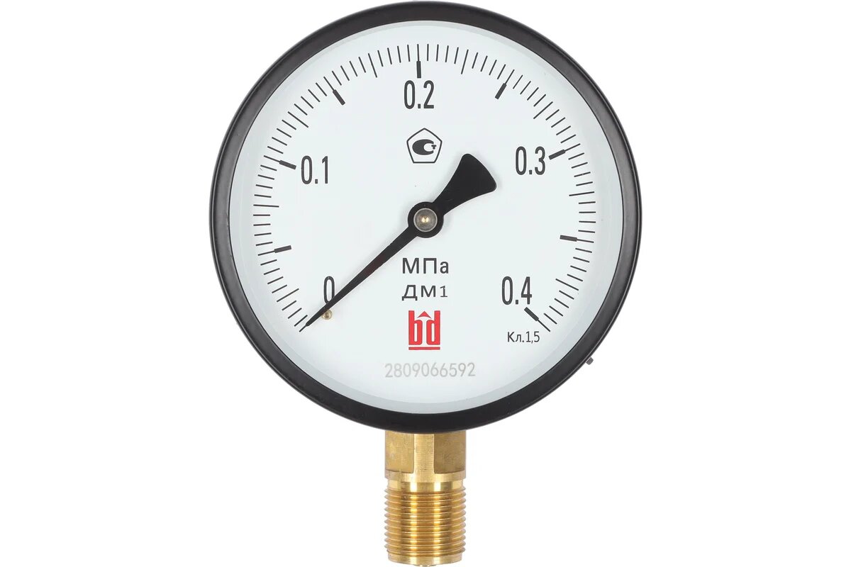 BD Манометр DM 1 Т2 100 Р (0-0,4) МПа М20x1,5 класс точности 1,5 серия 1151100001