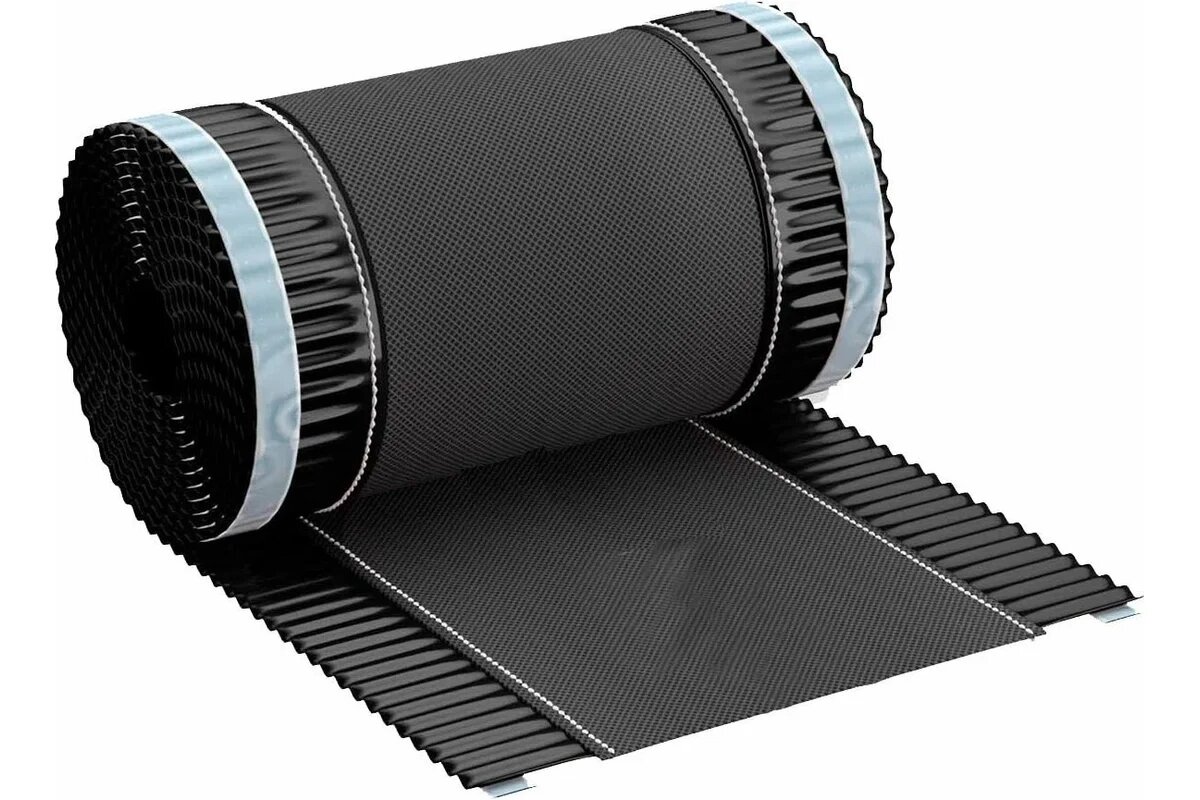 Вентиляционная коньковая лента РуфИзол 290×5000 мм, серый цвет, для вентиляционных систем