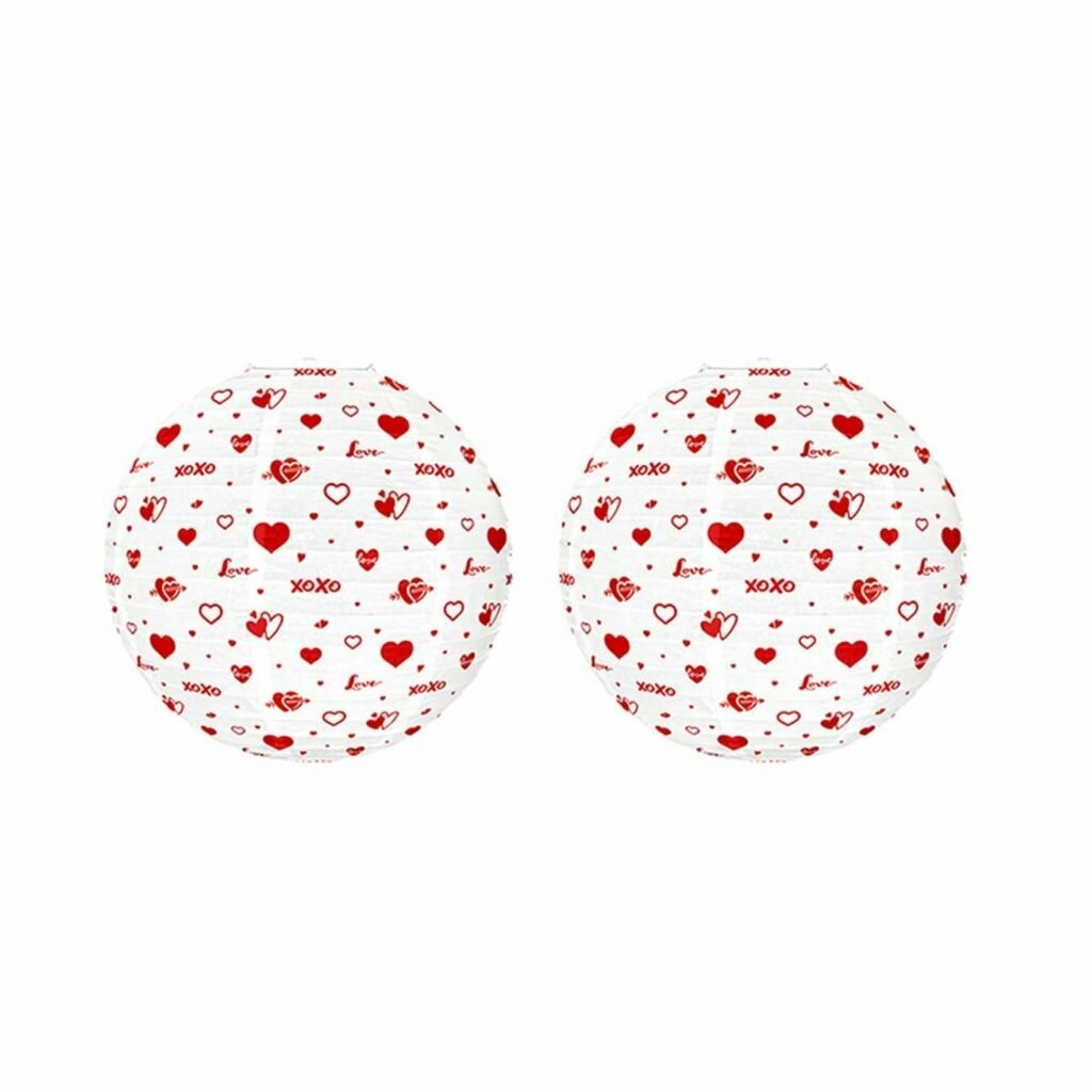 Украшение вечеринки, Декорация фонарей в форме сердца на День святого Валентина - белый, 2 шт