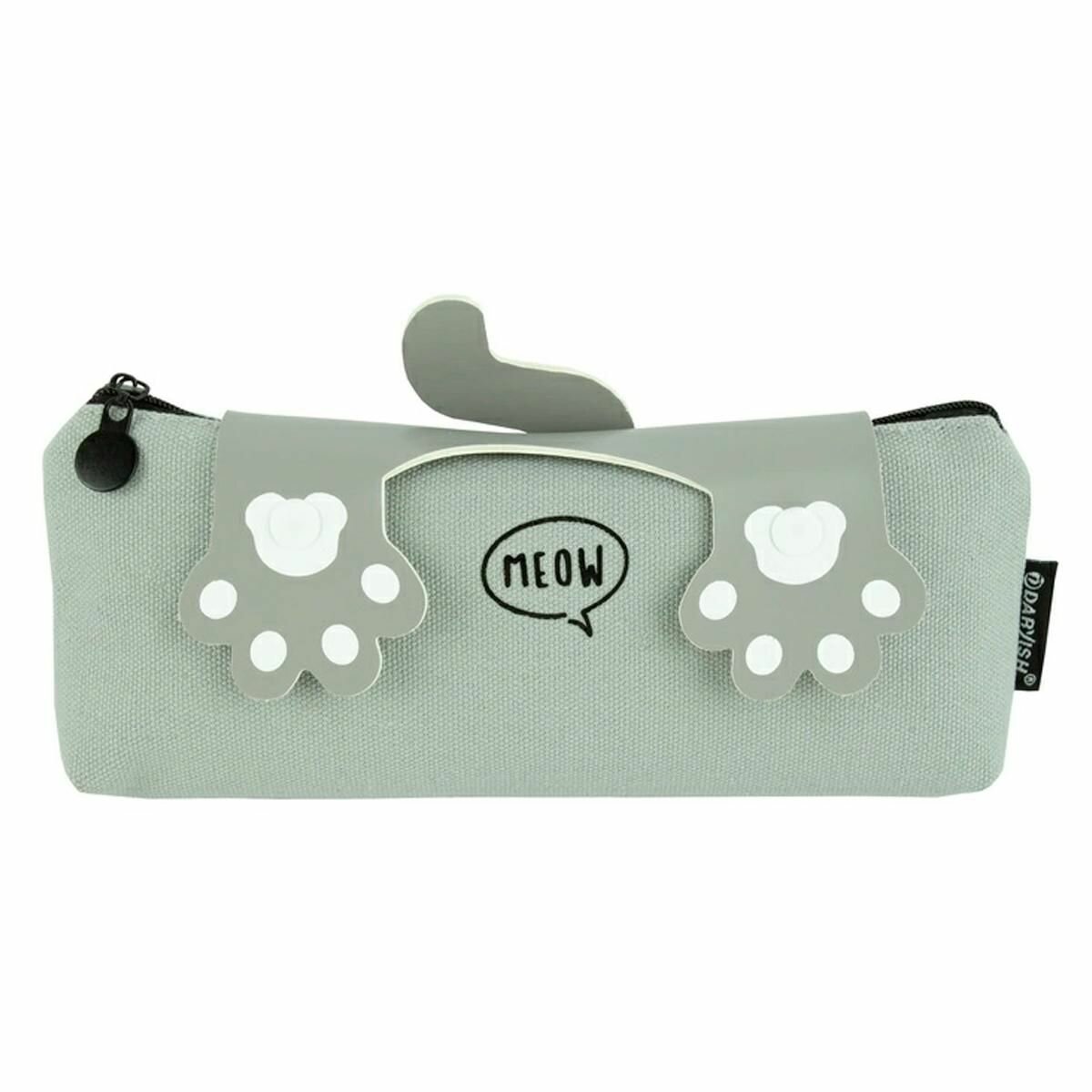 Пенал-тубус Darvish мягкий "Мяу" №3 серый