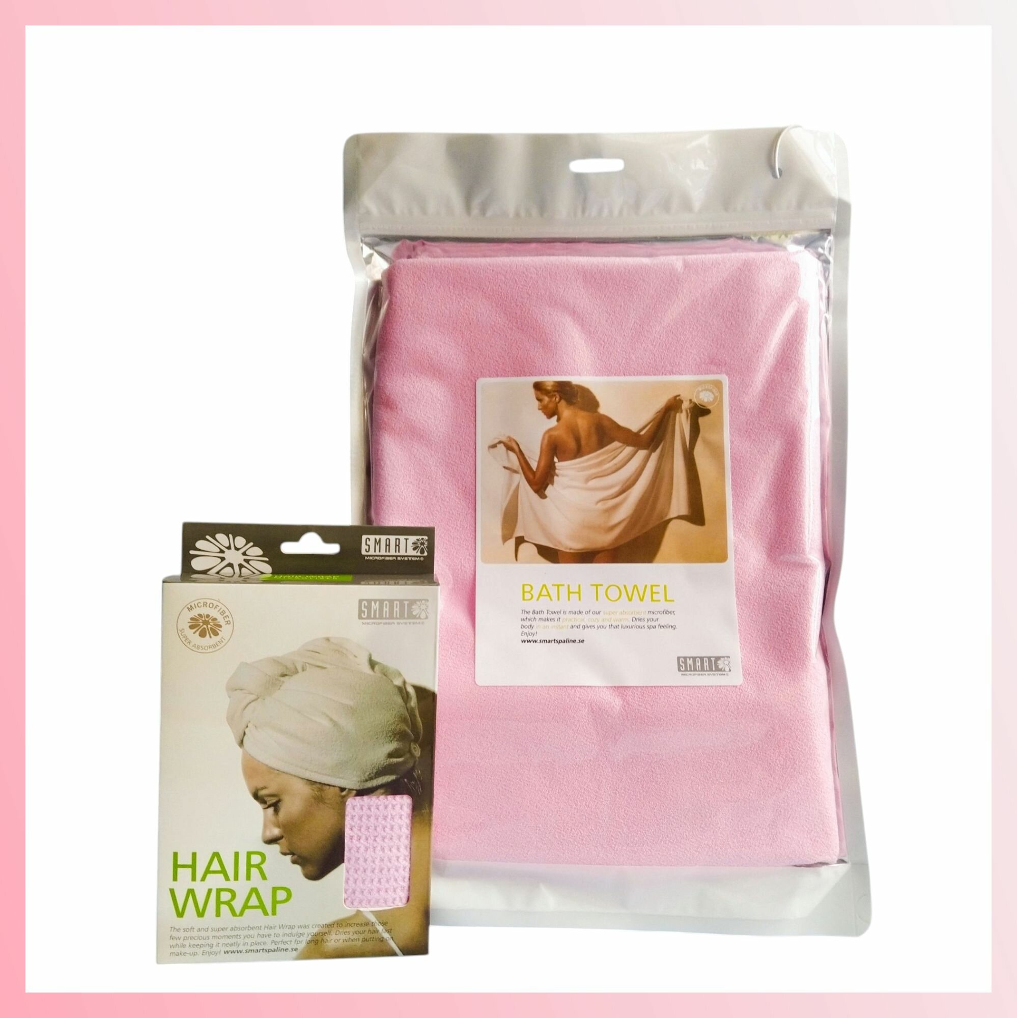 Банный набор из премиальной микрофибры: полотенце 150х80 см и тюрбан