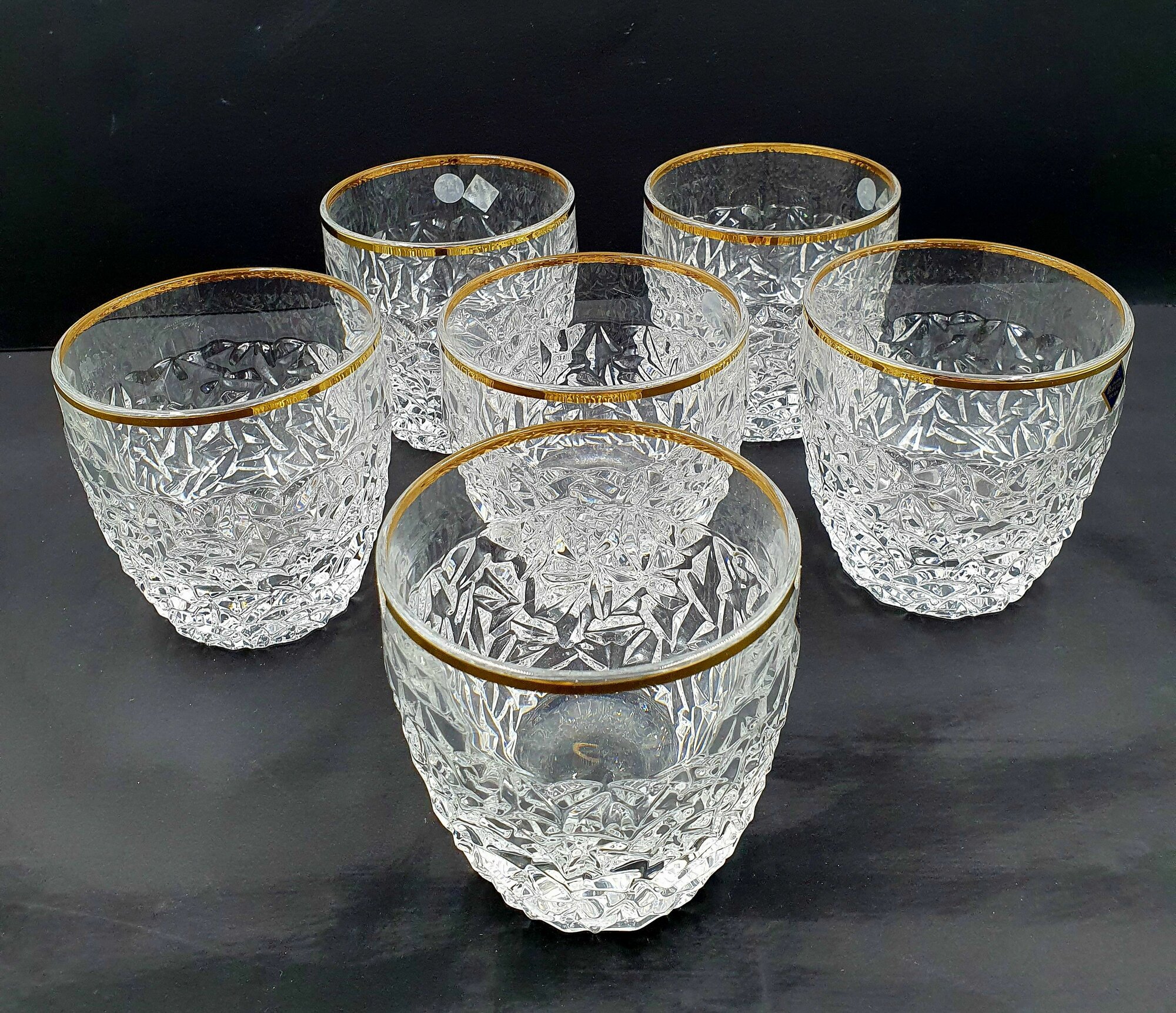 Набор хрустальных стаканов для виски "Nicolette" из 6 штук 350ml. H-9см. В индивидуальной упаковке.