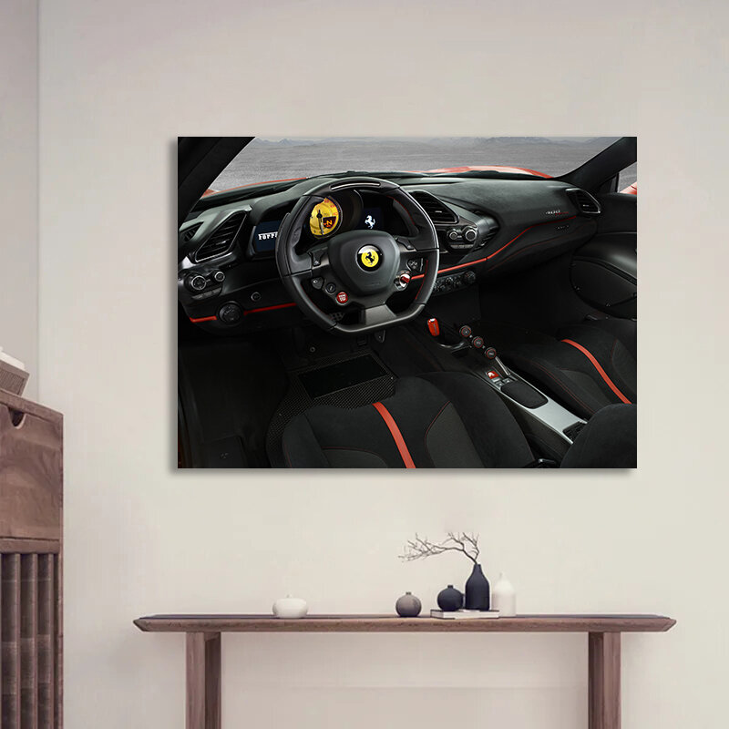 Картина феррари / машина, картины для интерьера / мальчику, 40х60 см.