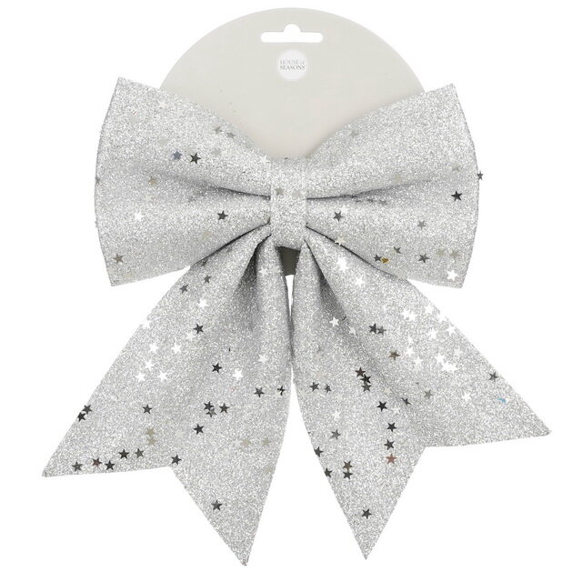 Бант на елку Feira 24*20 см серебряный, Edelman, 1143303/1181190-1