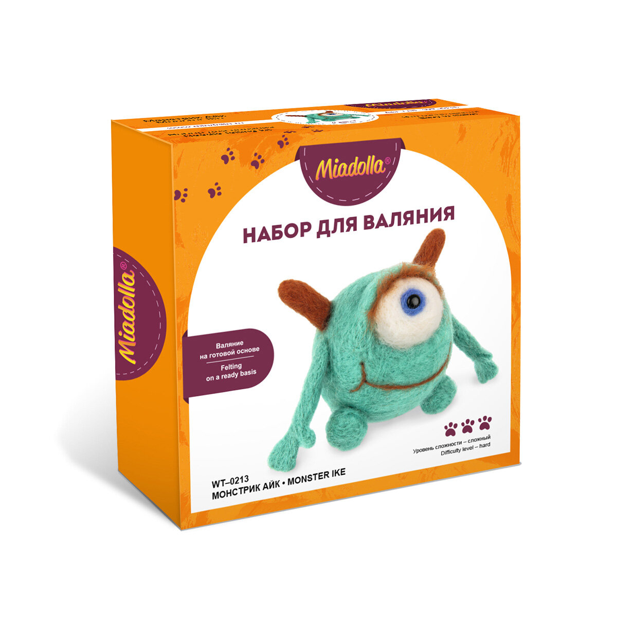 Miadolla WT-0213-WD79 Монстрик Айкнабор для валяния игрушек фелтинг для начинающих