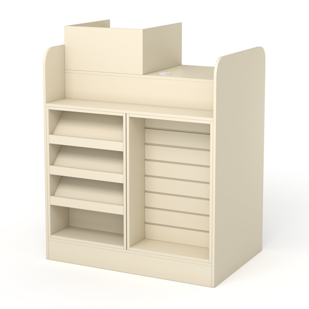 Кассовый стол "ривьера молди" №2 (левосторонний), Крем Вайс. Производитель товара - компания Westcom.