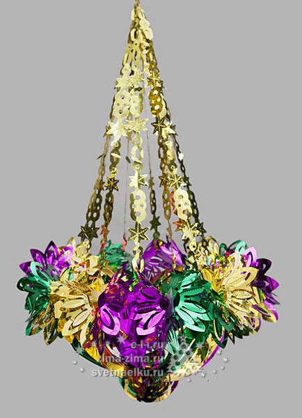 Фигура из фольги Люстра 80 см золотой-фиолетовый-зеленый, Holiday Classics, C3222GGP