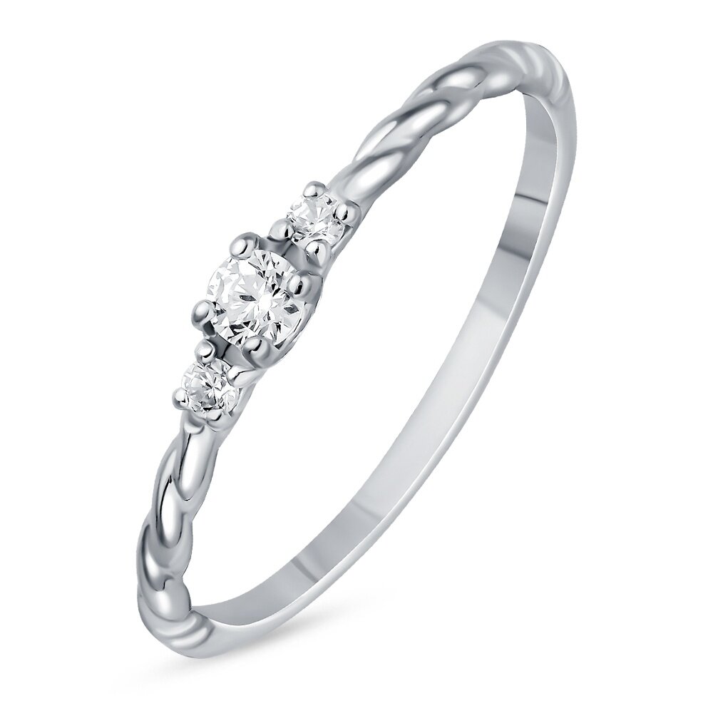 Кольцо дорожка, серебро, 925 проба, родирование, фианит