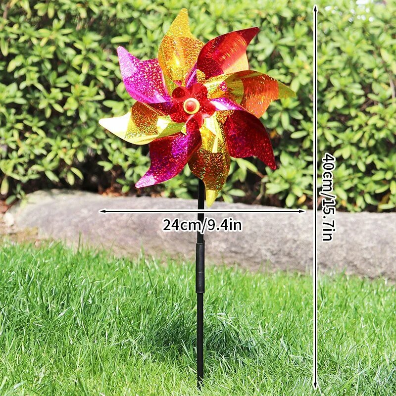 Отпугиватель птиц, вертушки с кольями, светоотражающая блестящая ветряная мельница, спиннер, отпугивающие устройства для птиц, для уличного патио, лужайки