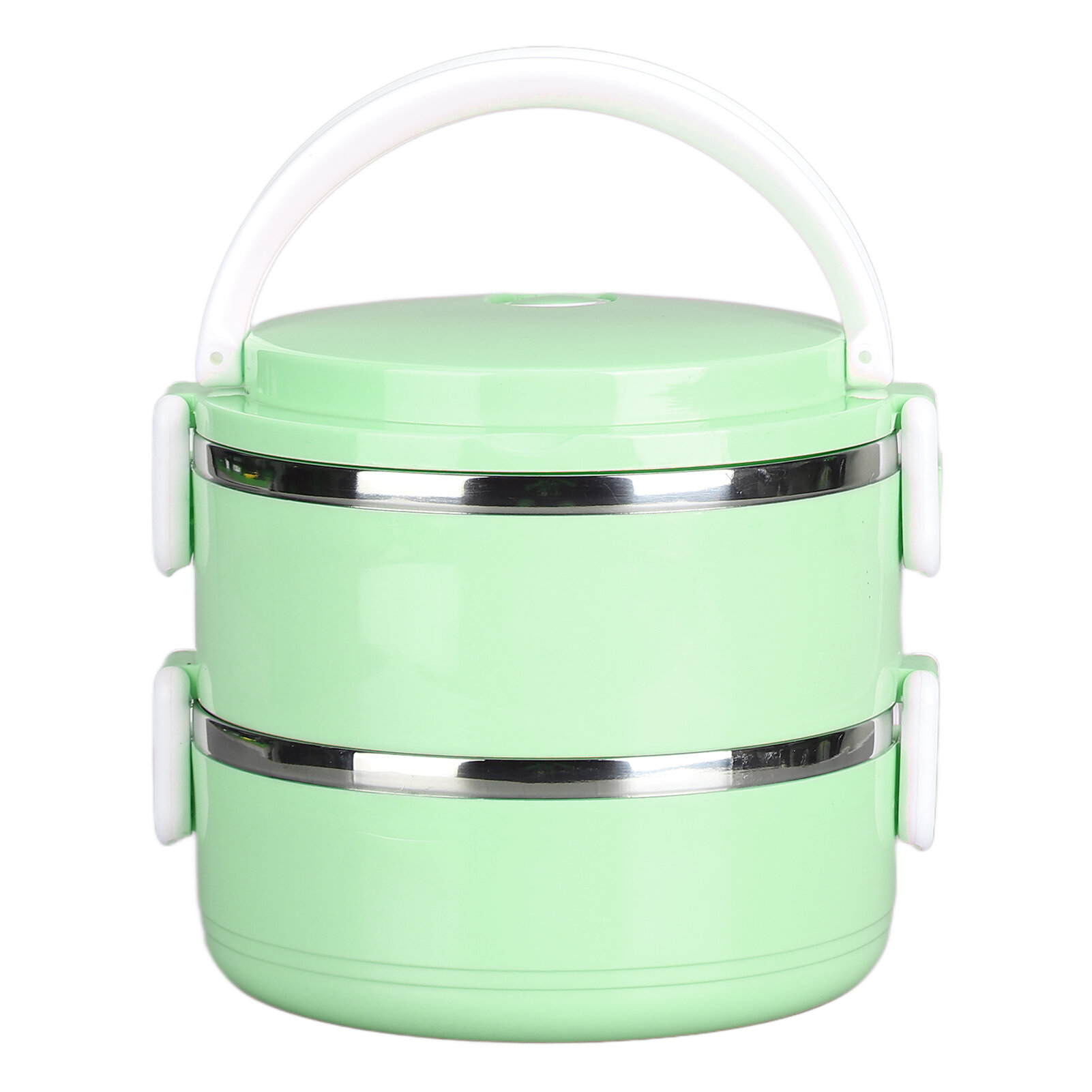 Термальный ланч-бокс Штабелируемая изолированная коробка для горячей еды Круглый ланч-бокс из нержавеющей стали 304 Герметичные пищевые контейнеры Двойной слой 304 утолщенный (зеленый)