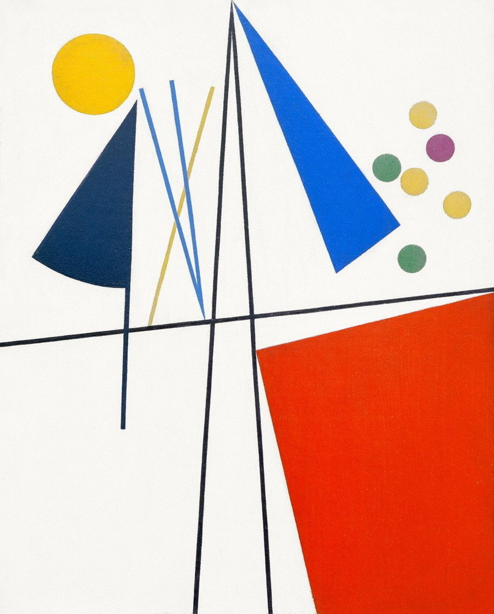 Плакат, постер Ласло Мохой-Надь. Геометрическая композиция на холсте, размер 21х30см