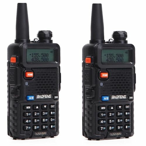 Комплект раций Baofeng UV-5R 5W с гарнитурами (Рации 2 шт.), чёрный -kpa