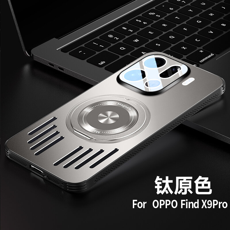 Чехол Для OPPO Find X9 Pro/Оппо Финд X9 Про, soft touch, чехол-кардиомонитор, поликарбонат (PC), защита камеры, ударопрочный, встроенная подставка, усиленные углы, OPPO, OPPO Find X9 Pro, титан,