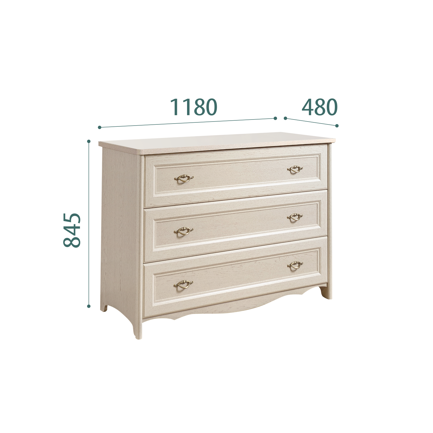 Комод Венеция 3 ящика, Дуб седан